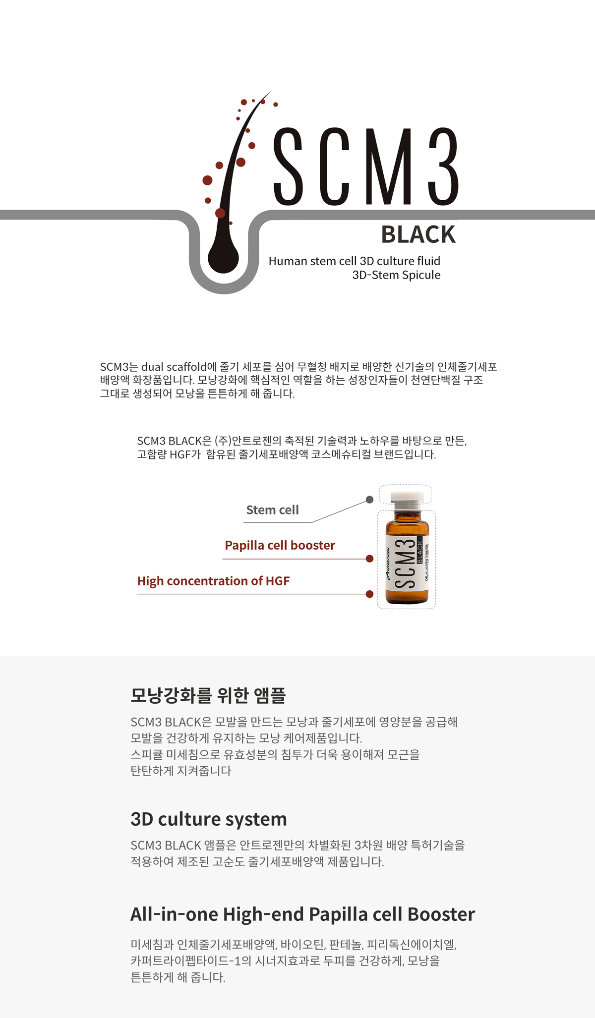 SCM3 BLACK (전문가용, 탈모증상완화 기능성화장품) , 2 mL x 10 바이알 > SCM3 BLACK | 탈모병원 판매 ...